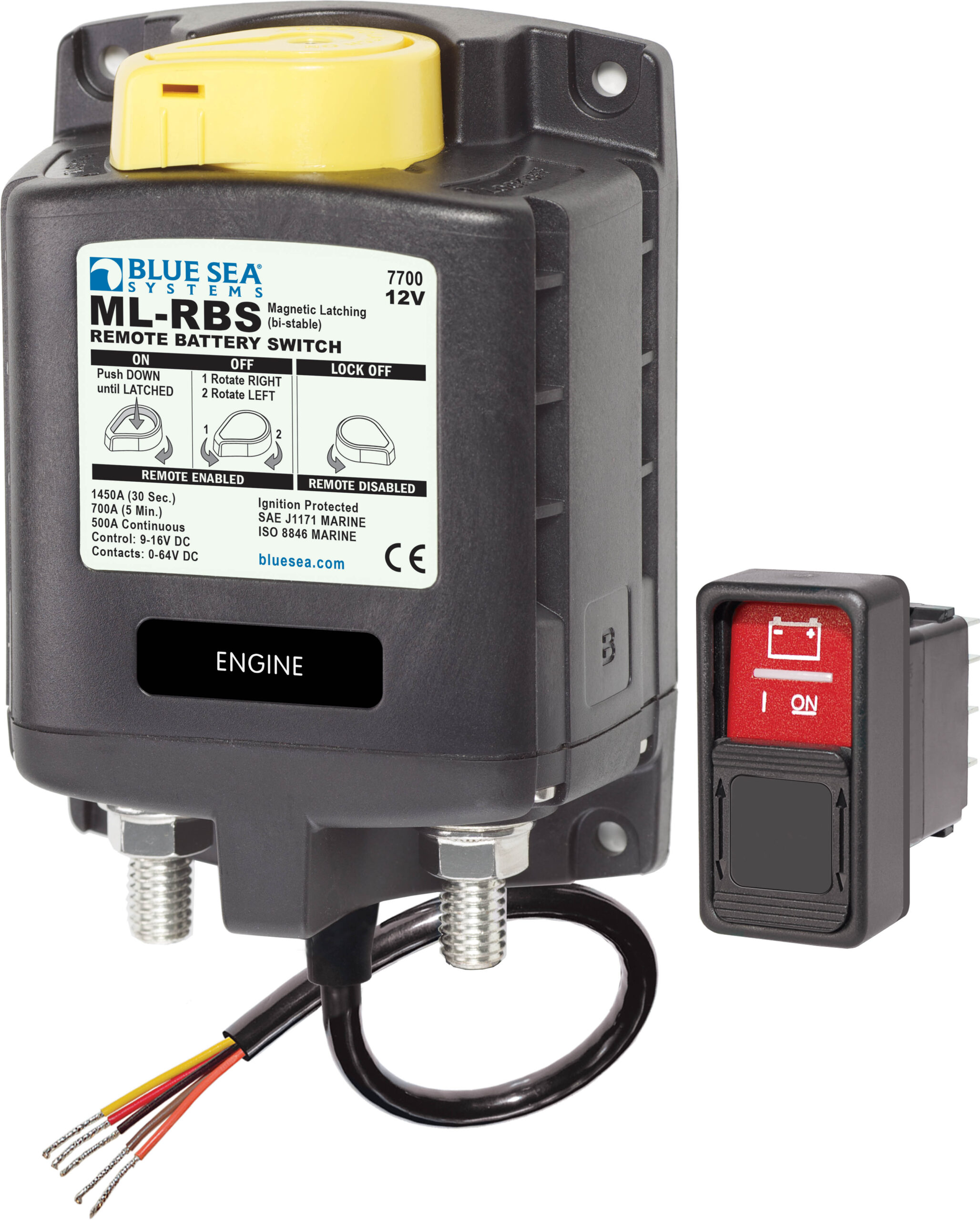 BLUE SEA SYSTEMS ML-RBS Remote Battery Switch with Manual Control - 12V ...
